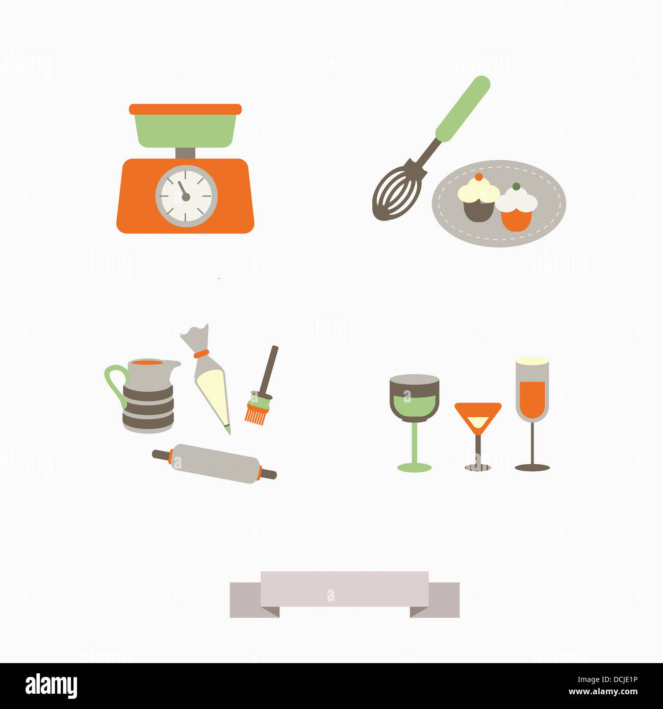an illustration of objects related to cooking Stock Photo - Alamy