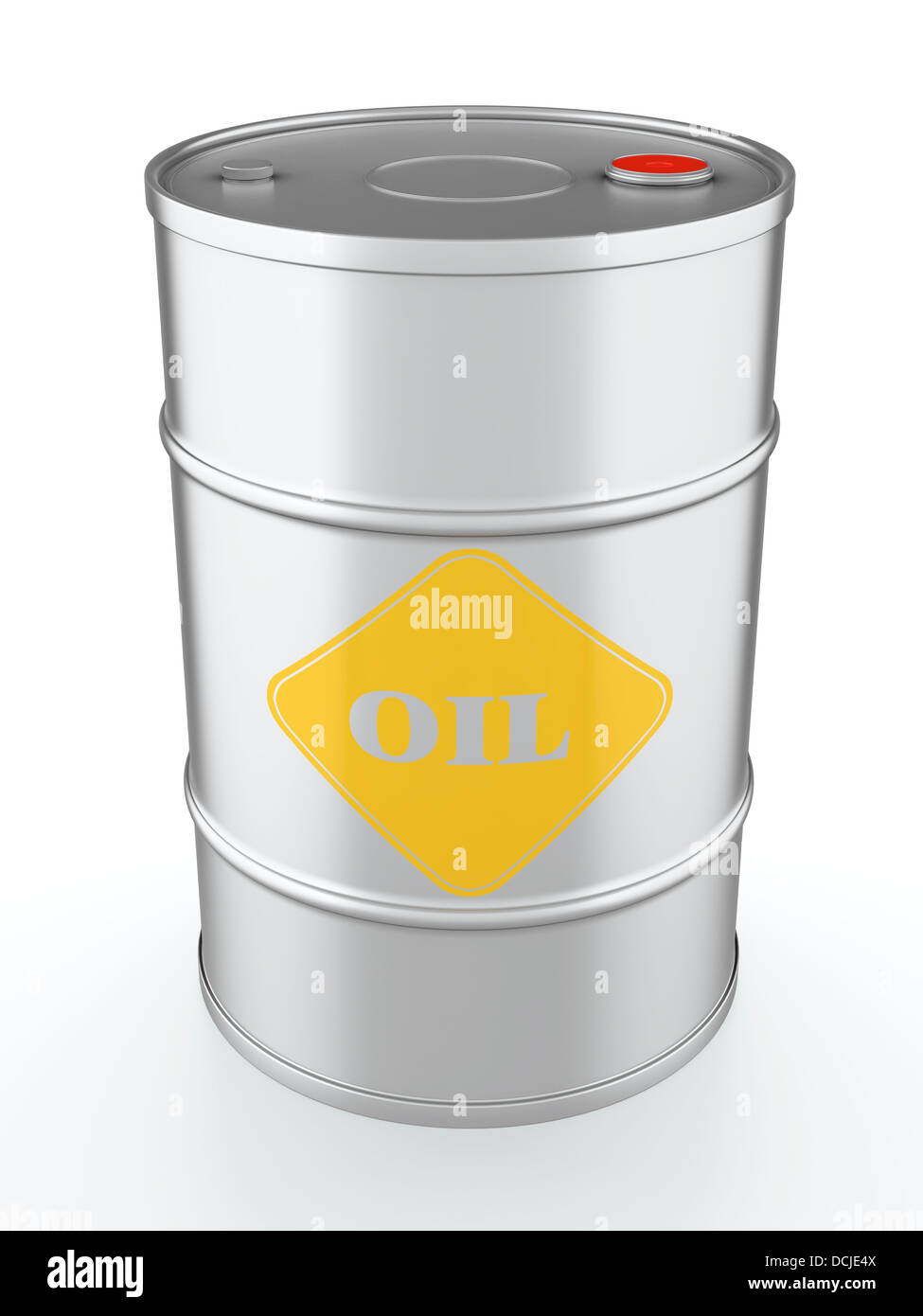 3D illustration of metal oil barrel isolated on white background Stock ...