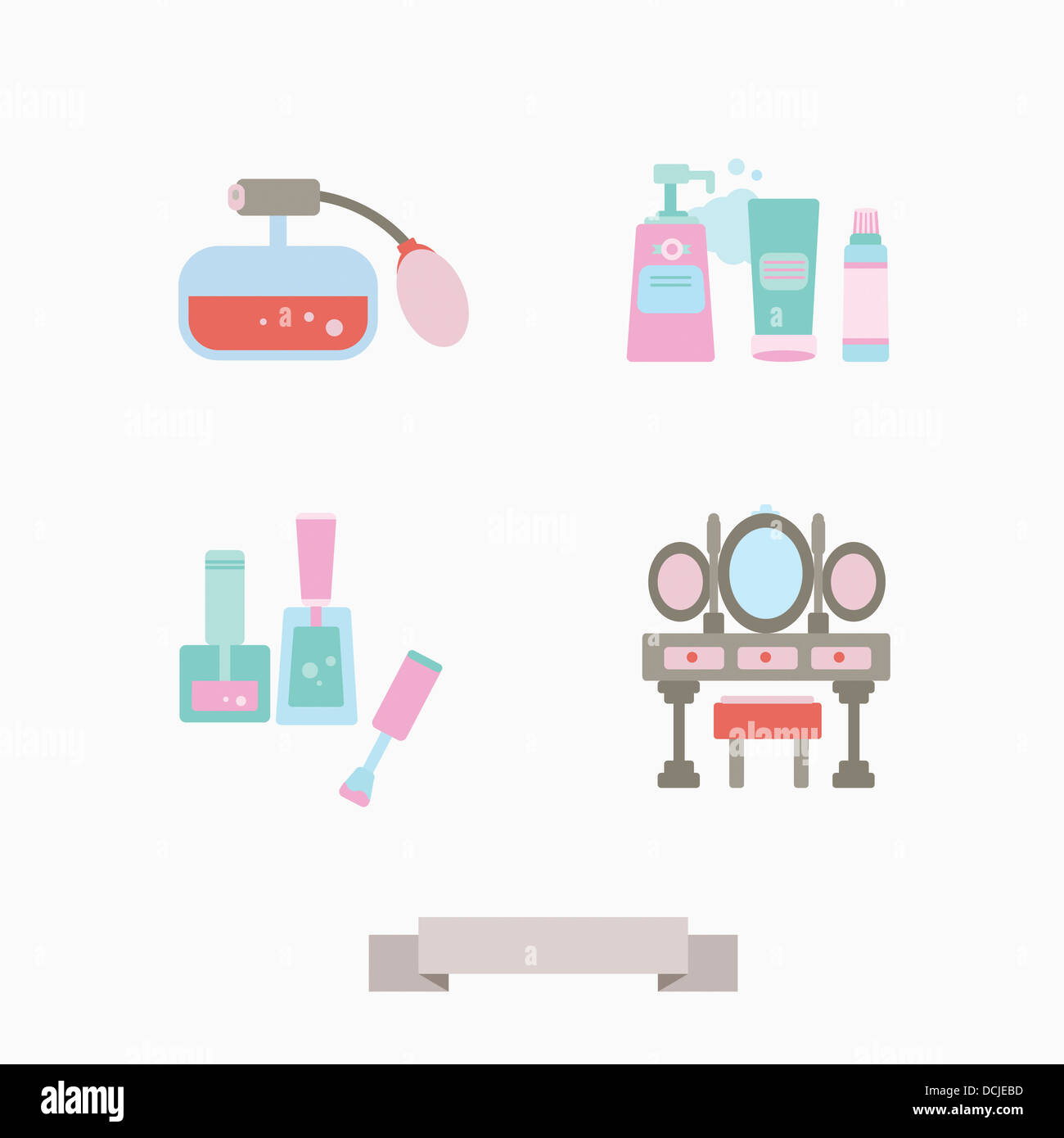 an illustration of objects related to make up Stock Photo - Alamy