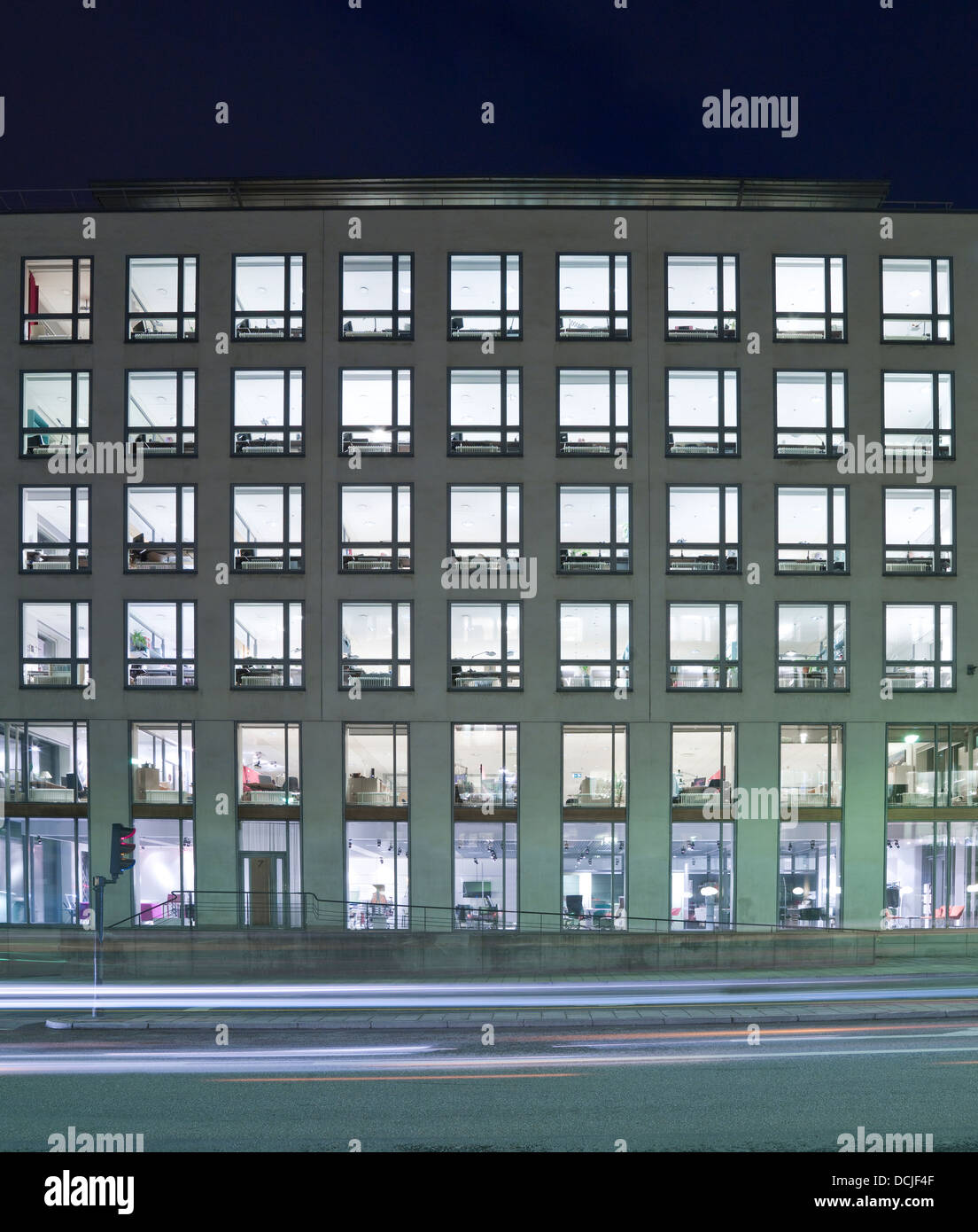 Office building at night Stock Photo - Alamy