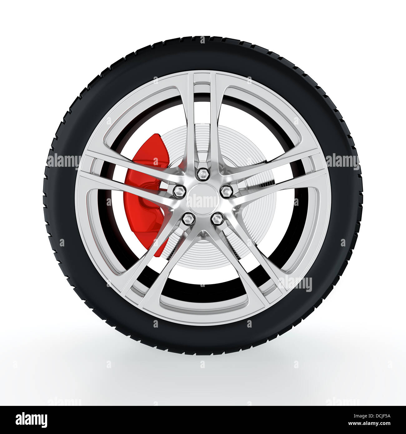 3D render of car wheel on white background Stock Photo - Alamy