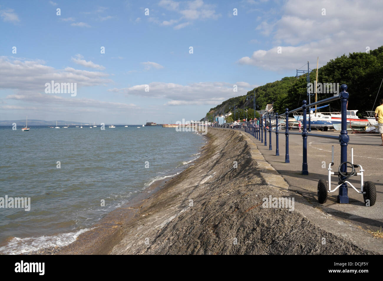 The coastal walkway along the Mumbles, Swansea, Wales UK. Welsh coast ...