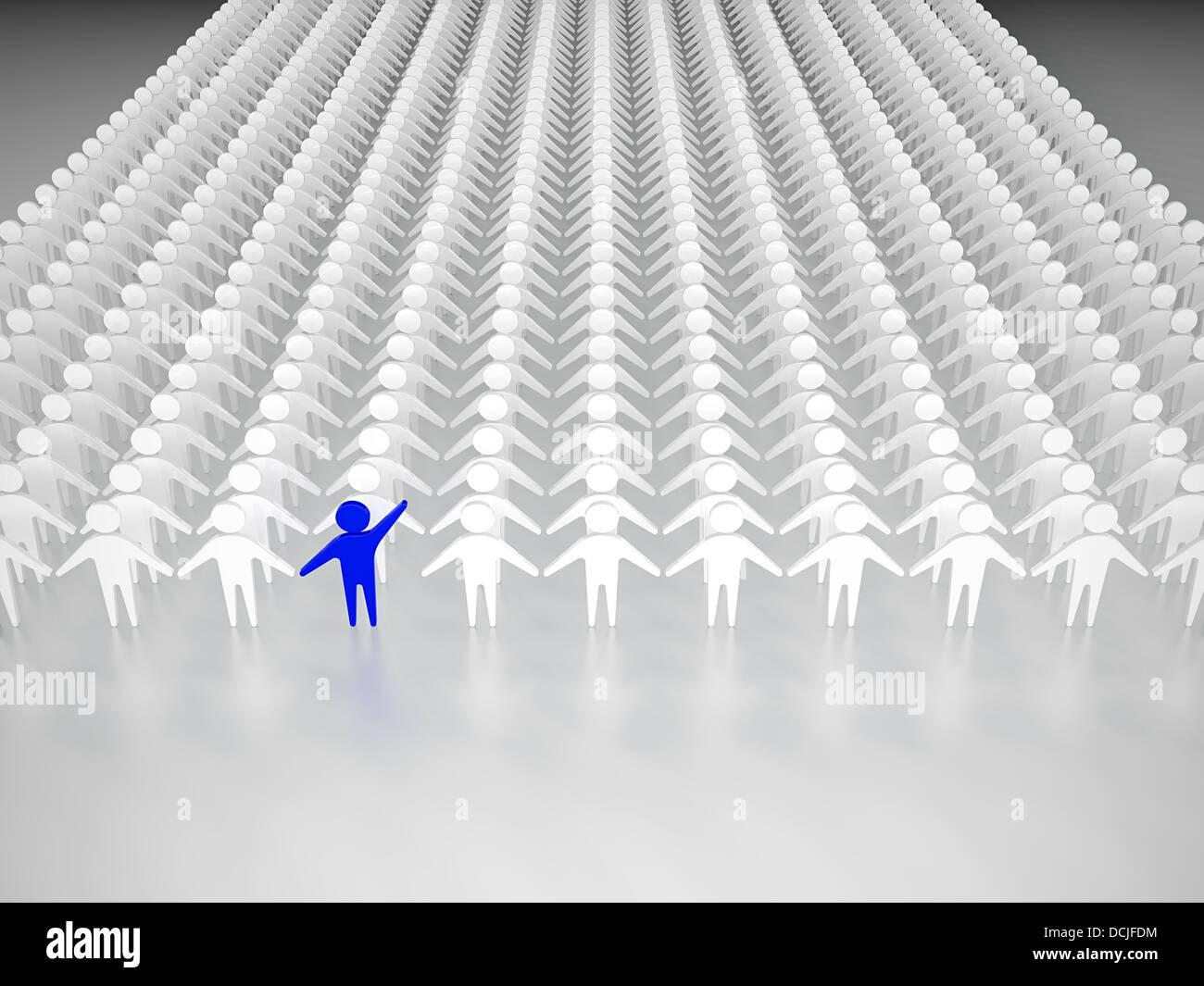 One person standing out from the crowd Stock Photo - Alamy