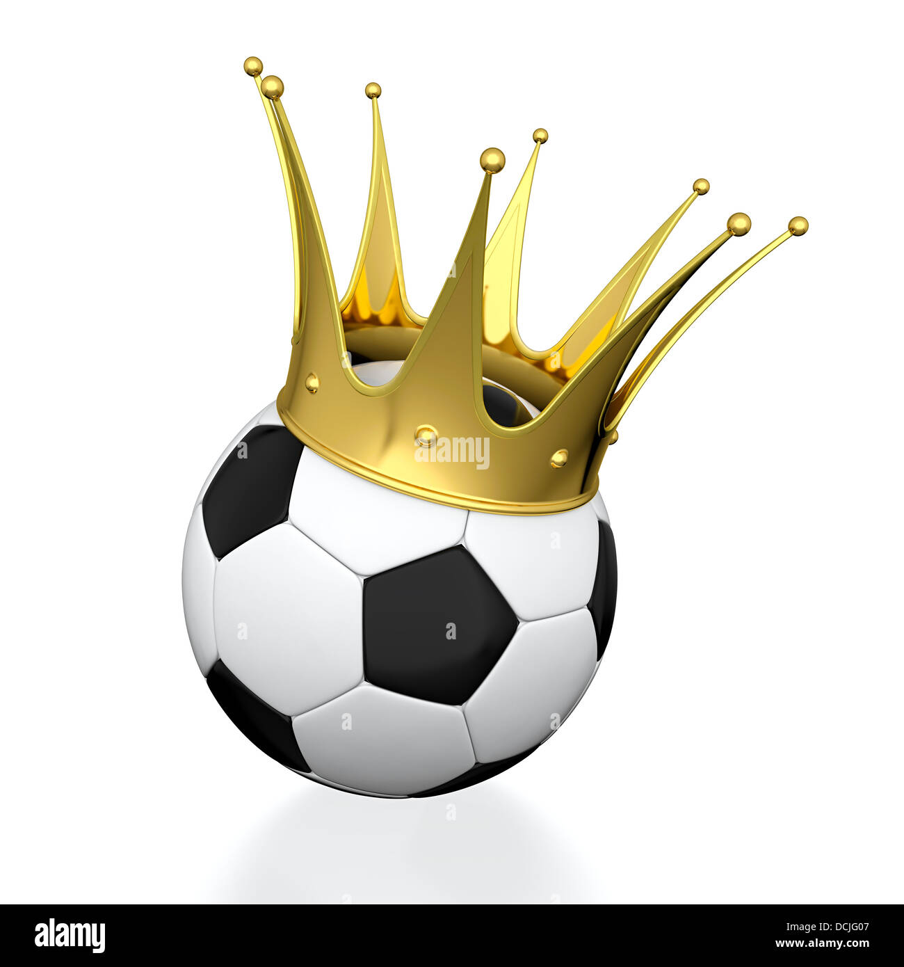 Soccer ball with golden crown isolated on white background Stock Photo ...
