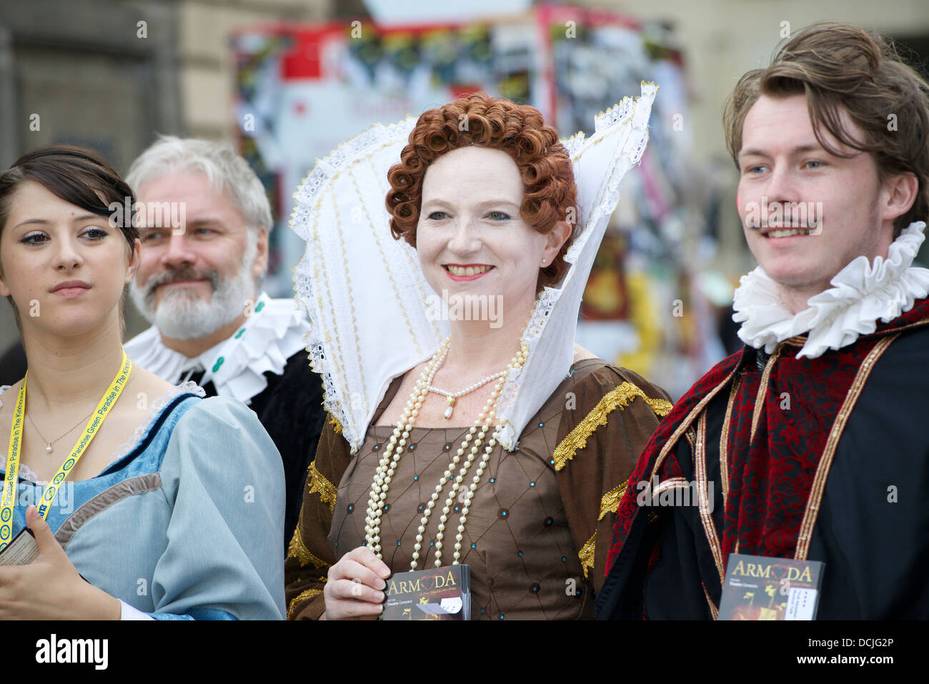 The cast of Armada drum up interest on the High Street, Edinburgh Stock ...