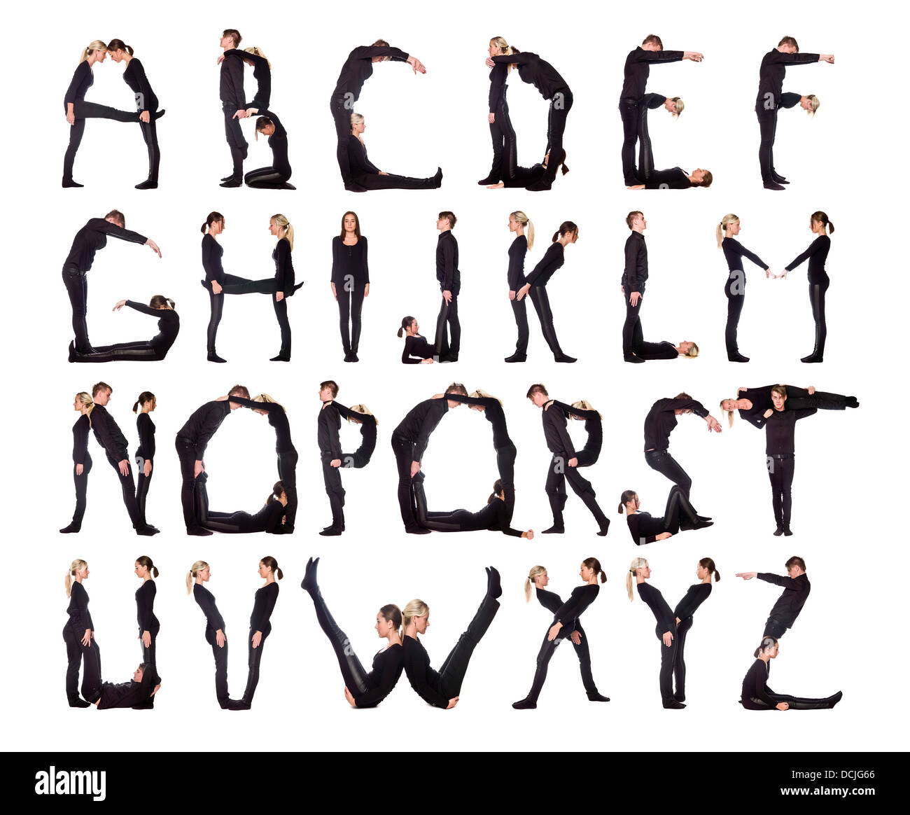 The Alphabet formed by humans Stock Photo - Alamy