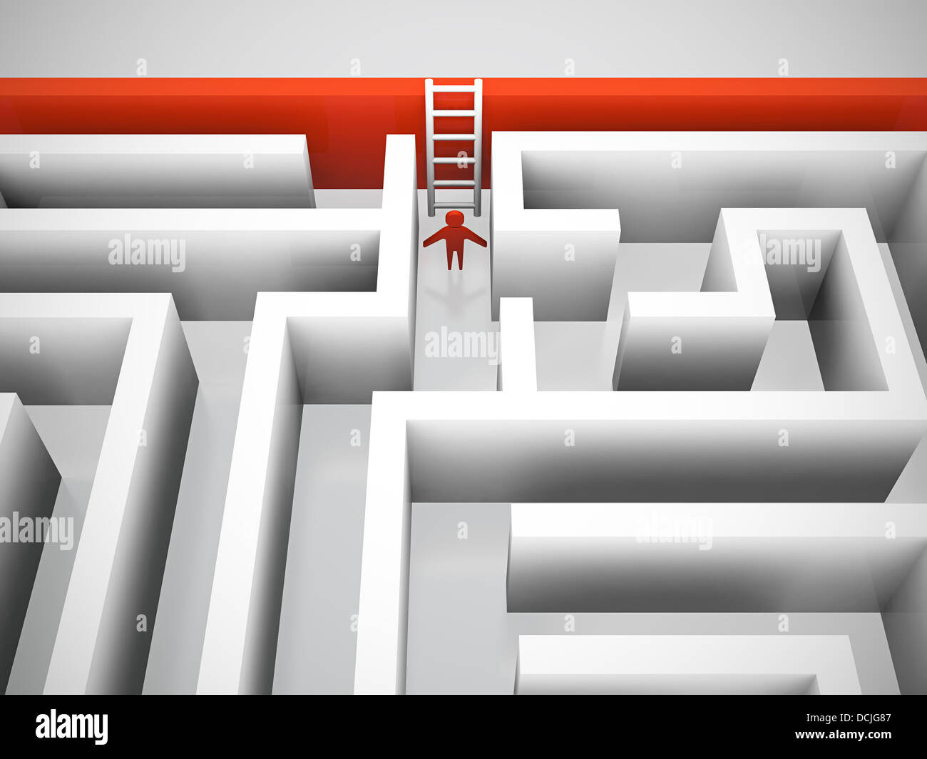 3D render of person trying to escape from maze Stock Photo - Alamy