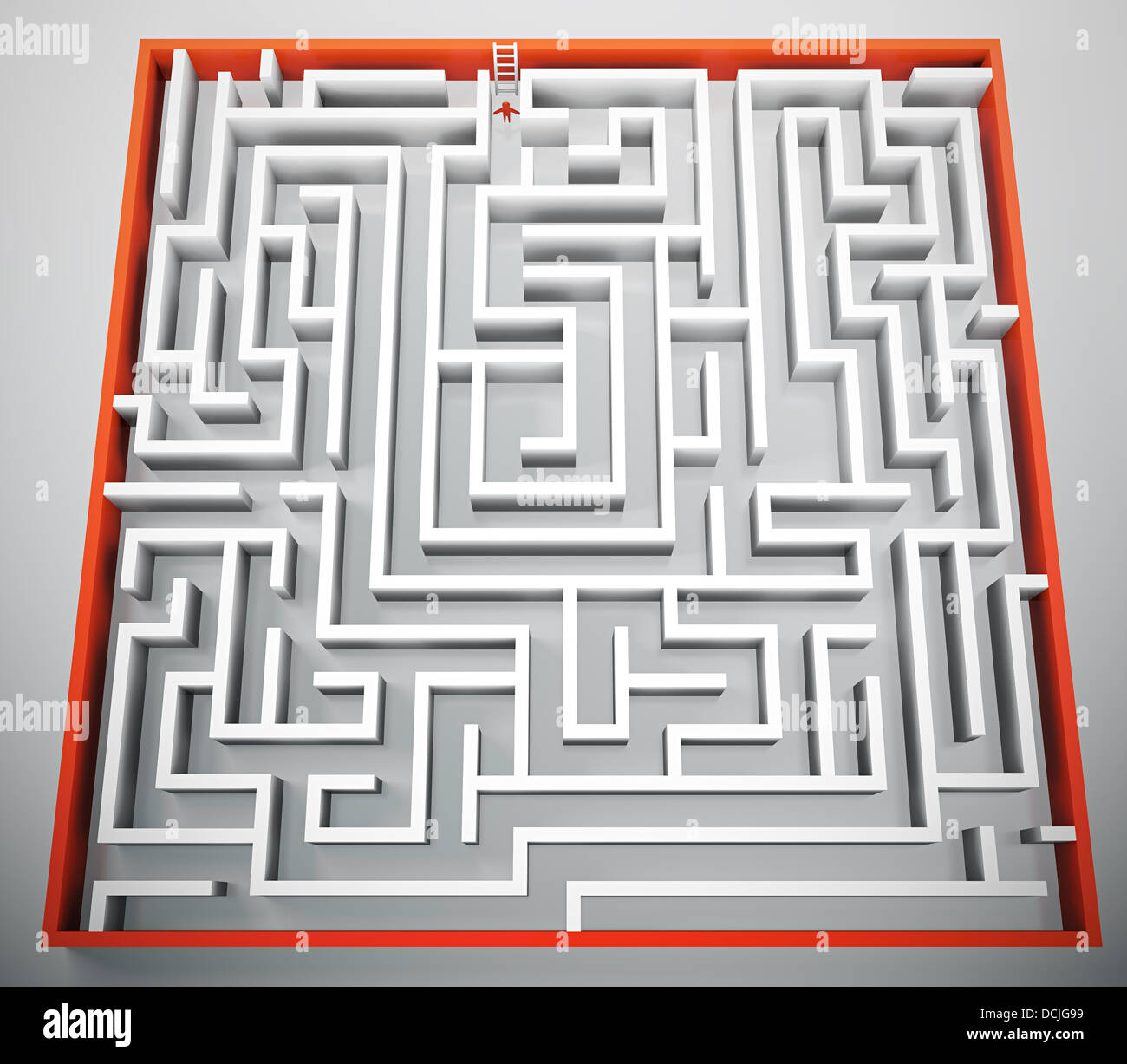3D render of person trying to escape from maze Stock Photo - Alamy