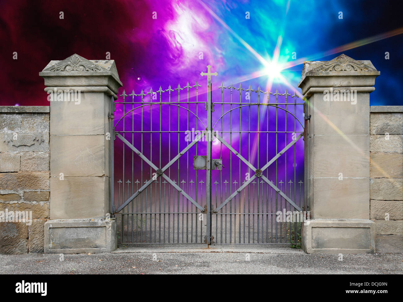 Old wrought iron fence in a cemetery hi-res stock photography and ...
