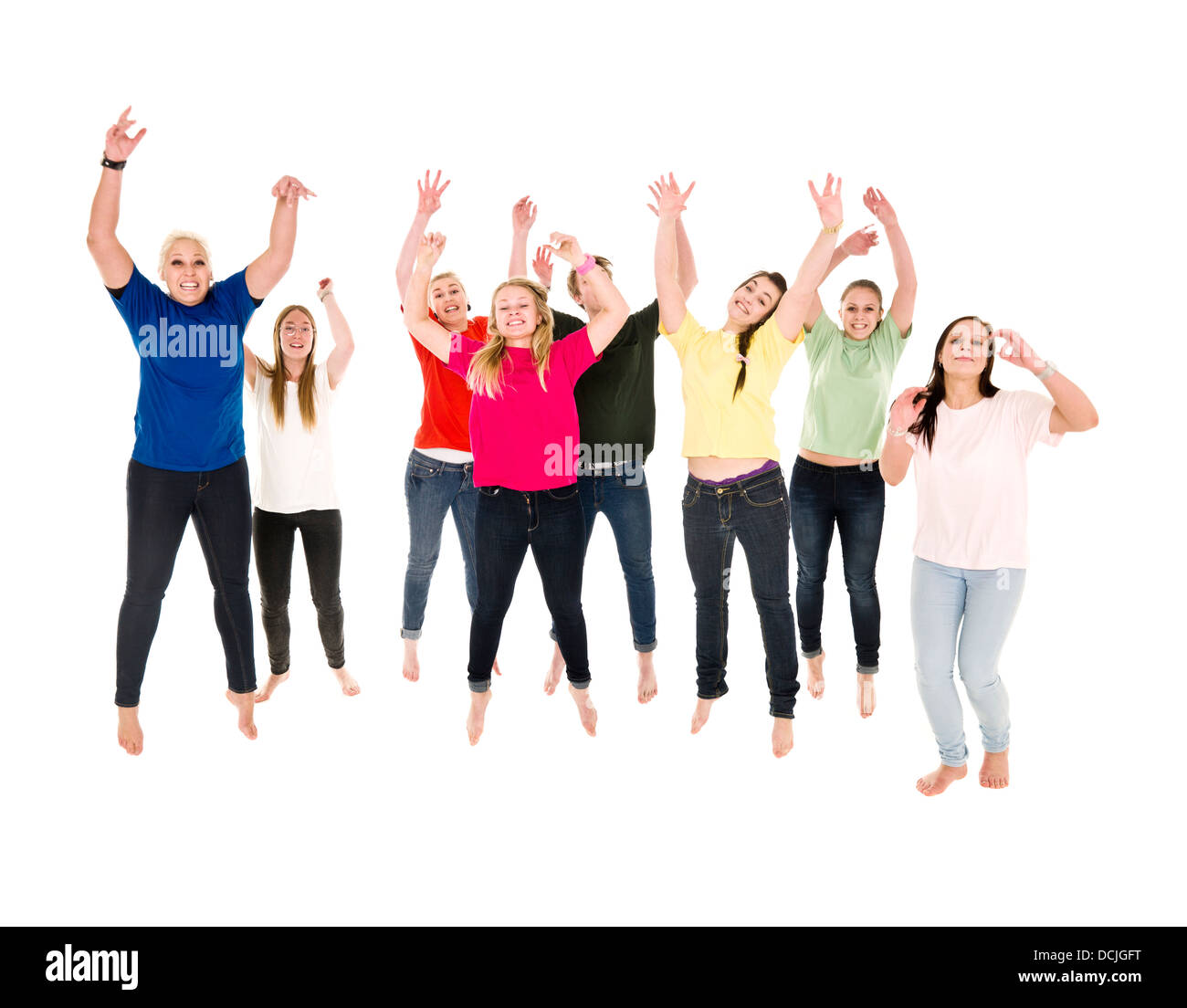 Jumping Happy People Stock Photo - Alamy