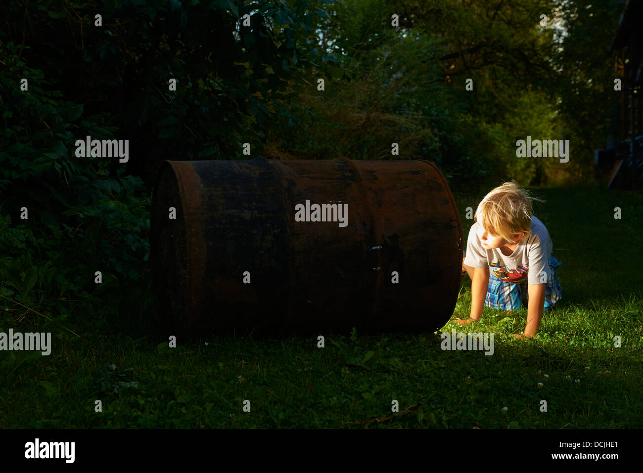 Child boy find treasure in hi-res stock photography and images - Alamy