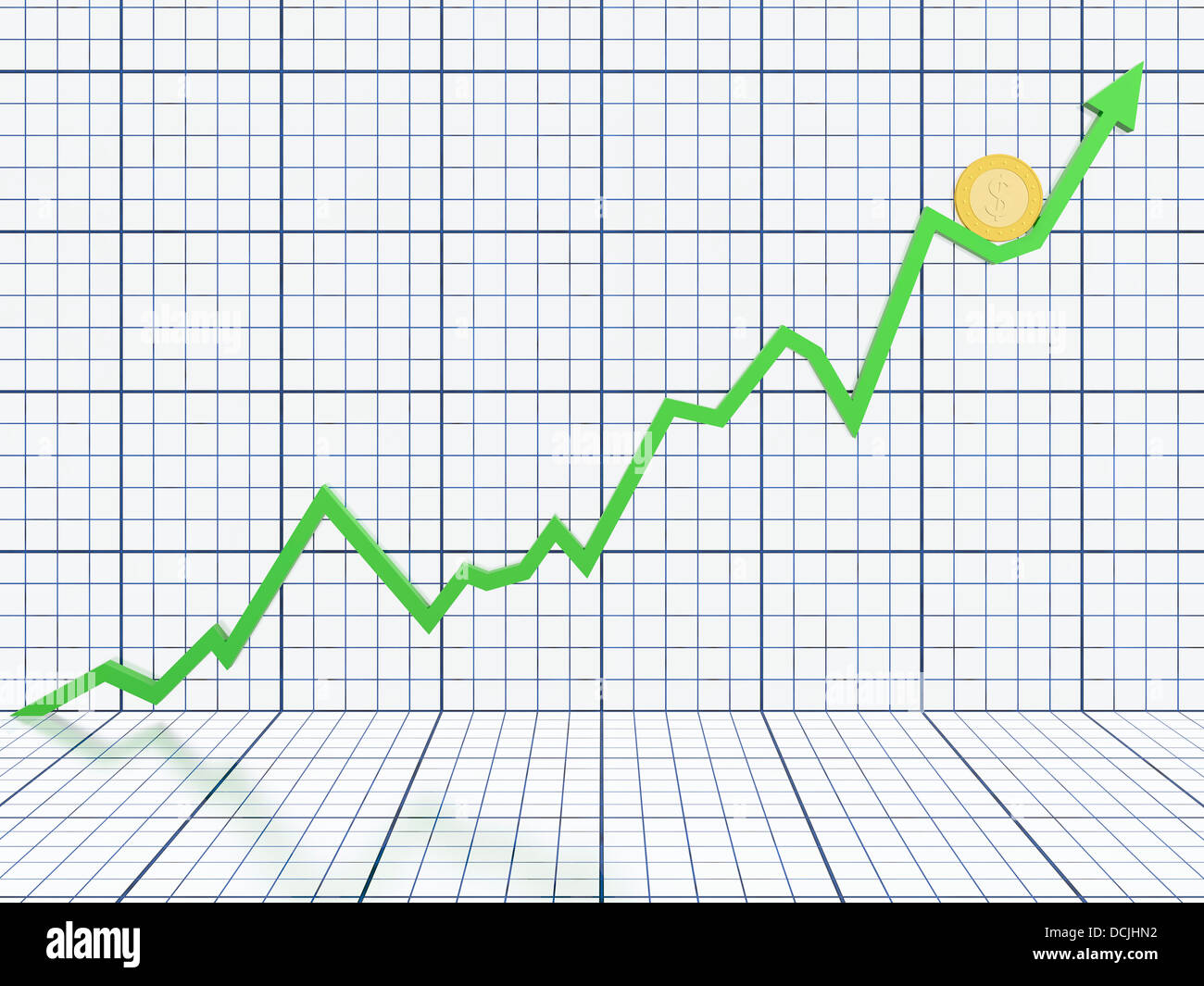 Business graph moving up and showing money earning Stock Photo - Alamy