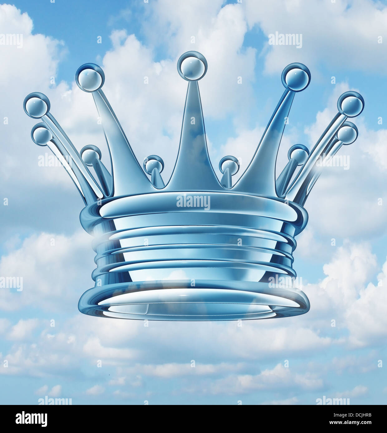 Leadership aspirations business concept and metaphor with a royal king ...