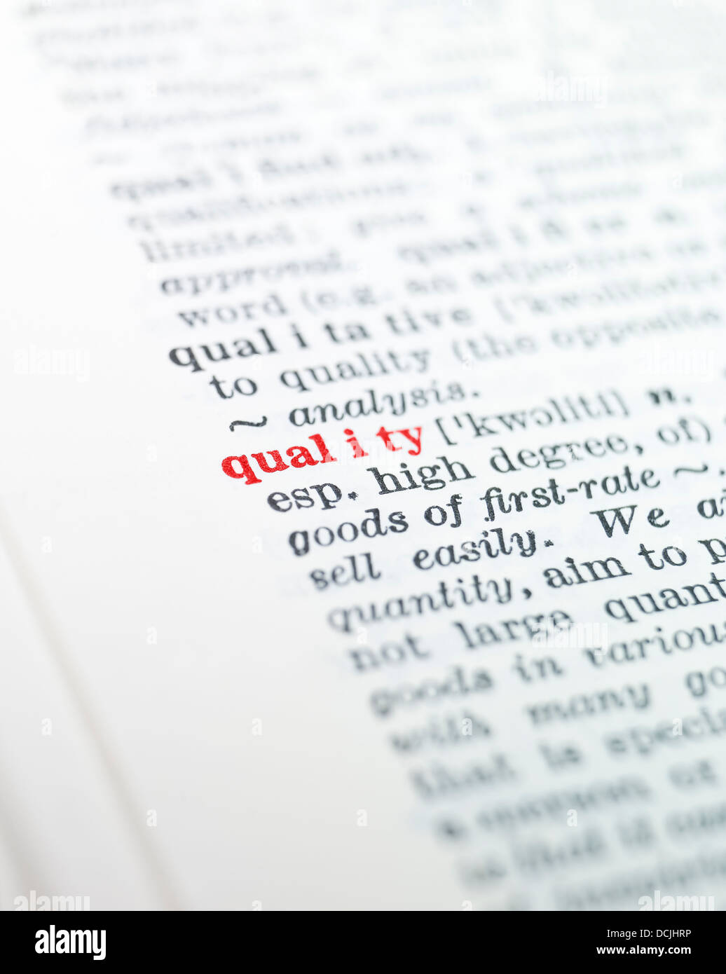 Page quality dictionary hi-res stock photography and images - Alamy