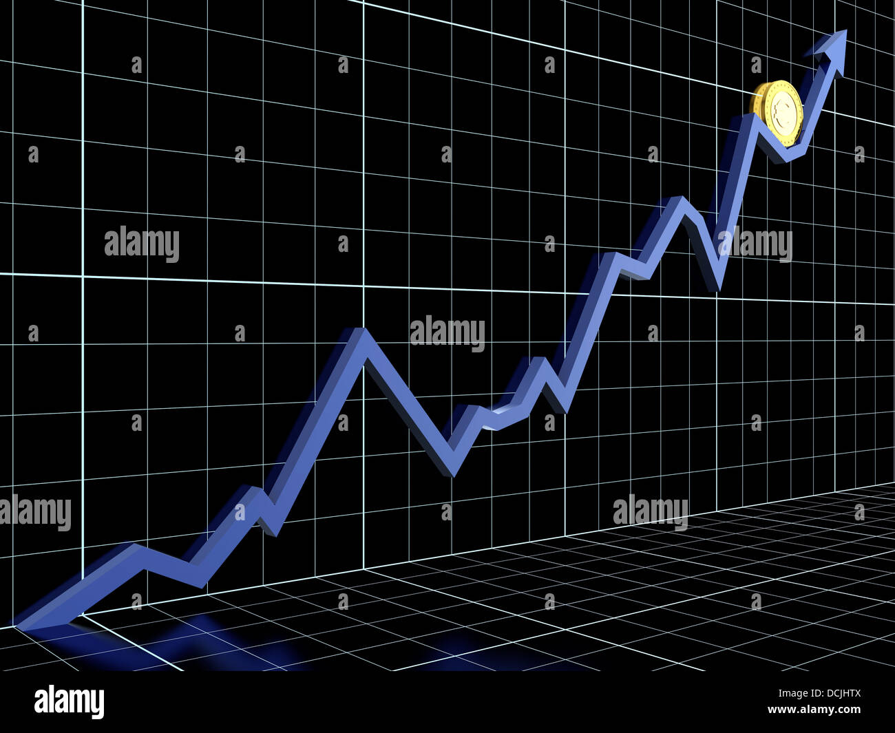 Business graph moving up and showing money earning Stock Photo - Alamy