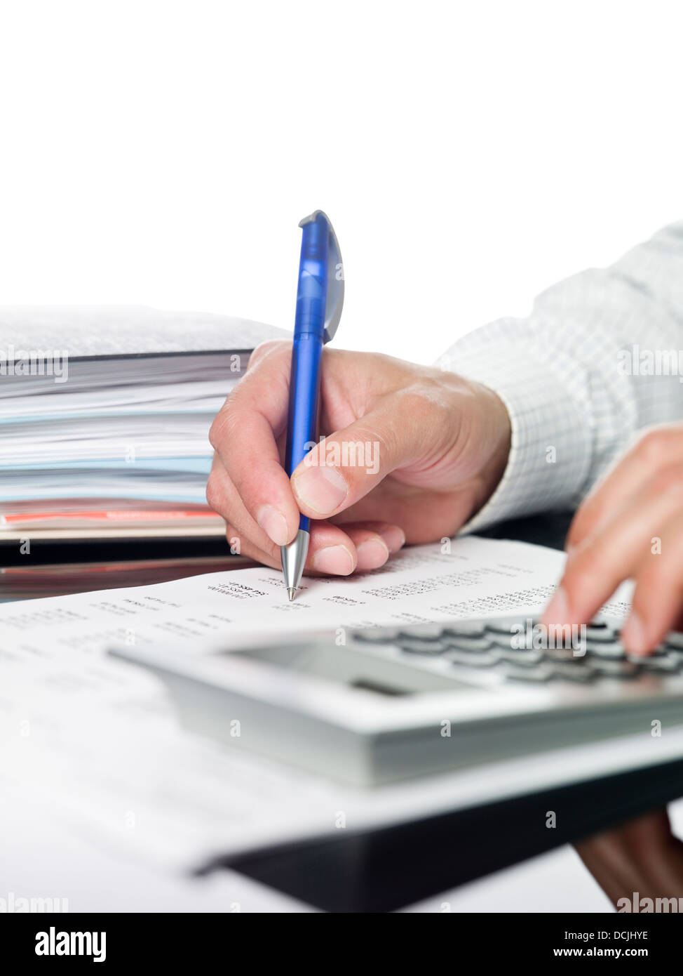 Man doing financial calculations Stock Photo - Alamy