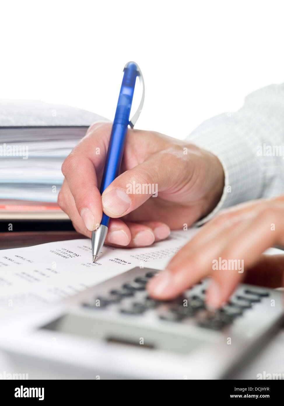 Man doing financial calculations Stock Photo - Alamy