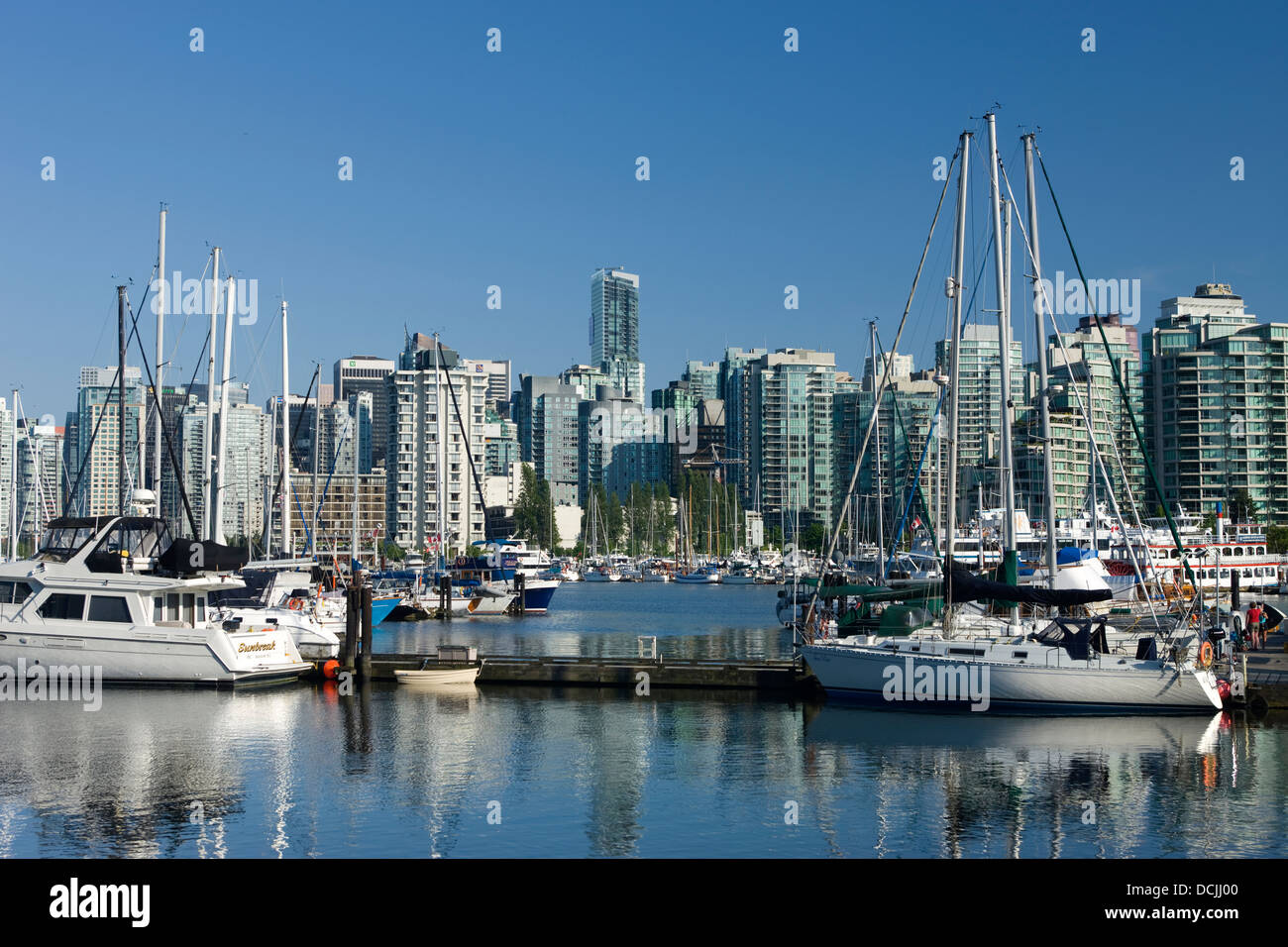 COAL HARBOUR FROM STANLEY PARK DOWNTOWN SKYLINE VANCOUVER BRITISH ...