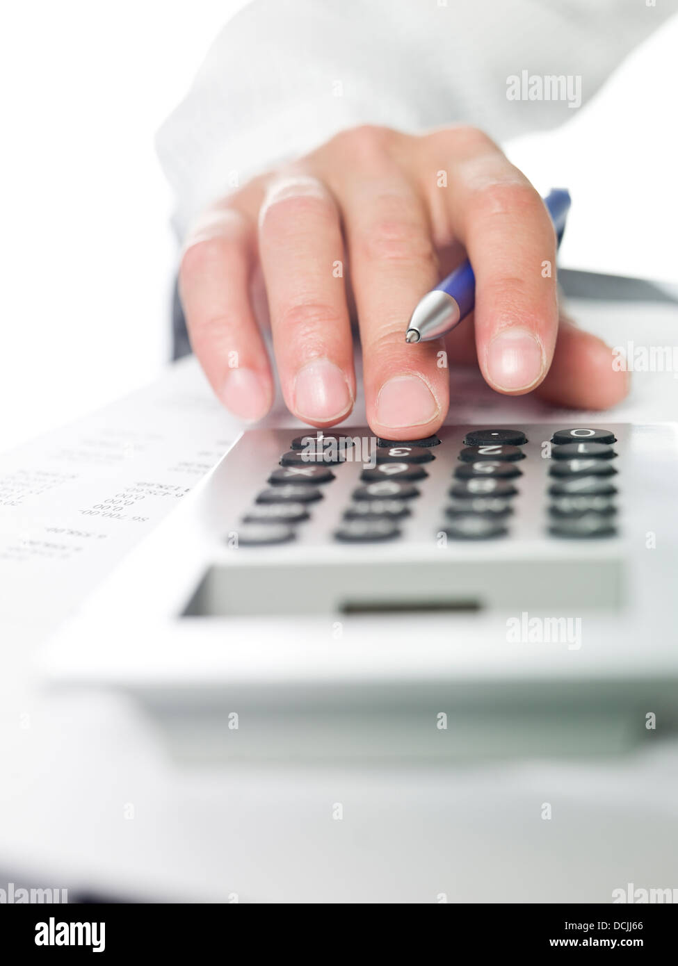 Man doing financial calculations Stock Photo - Alamy