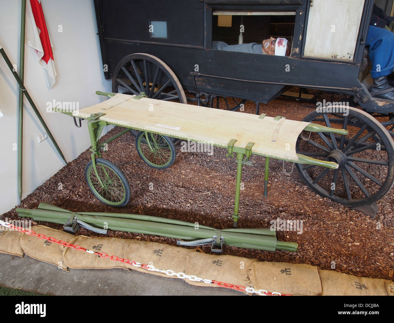 Old wheeled stretcher, photographed at the Aalborg Forsvars- og ...
