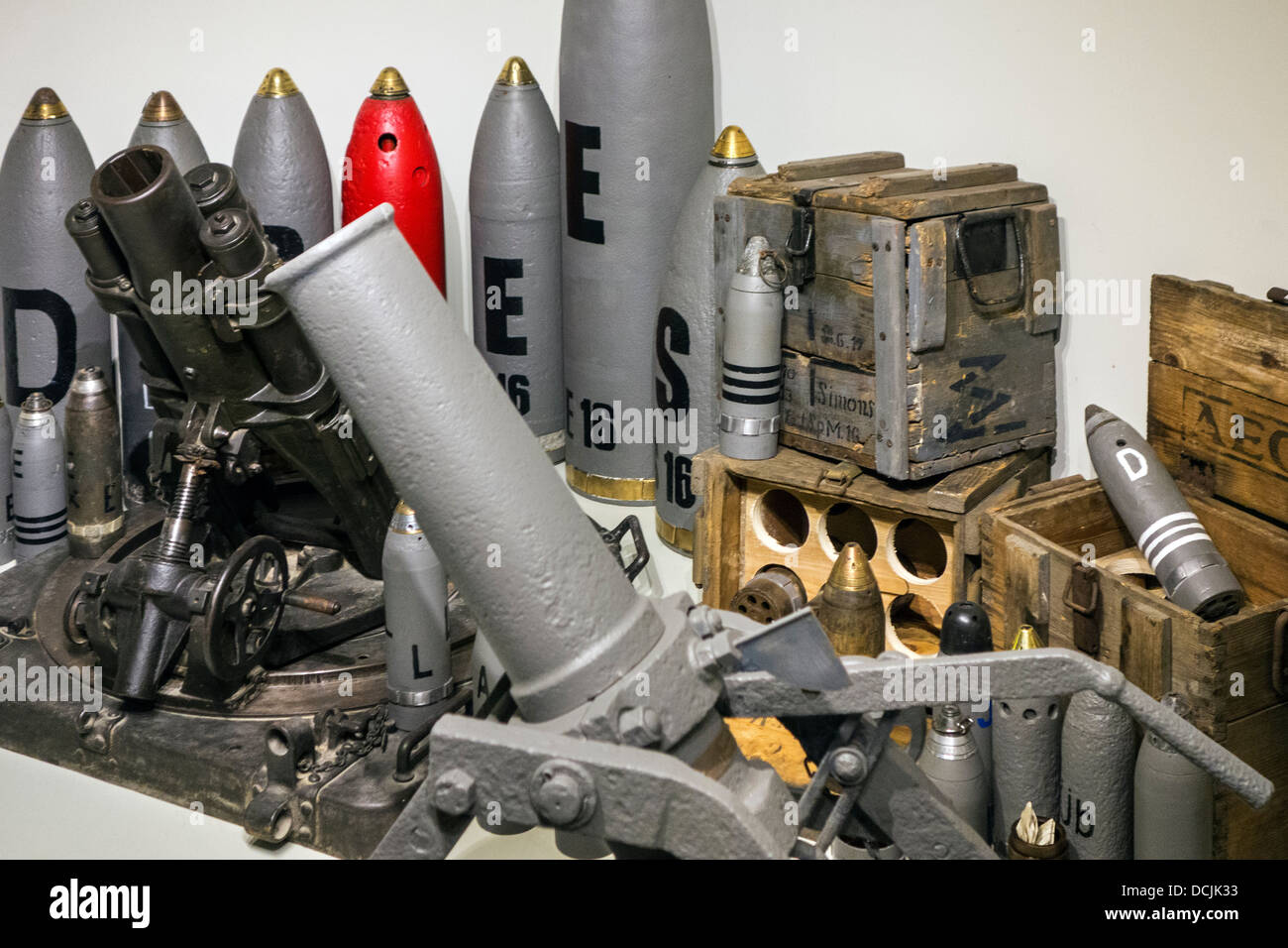 First World War One artillery munitions and Minenwerfer, German trench ...