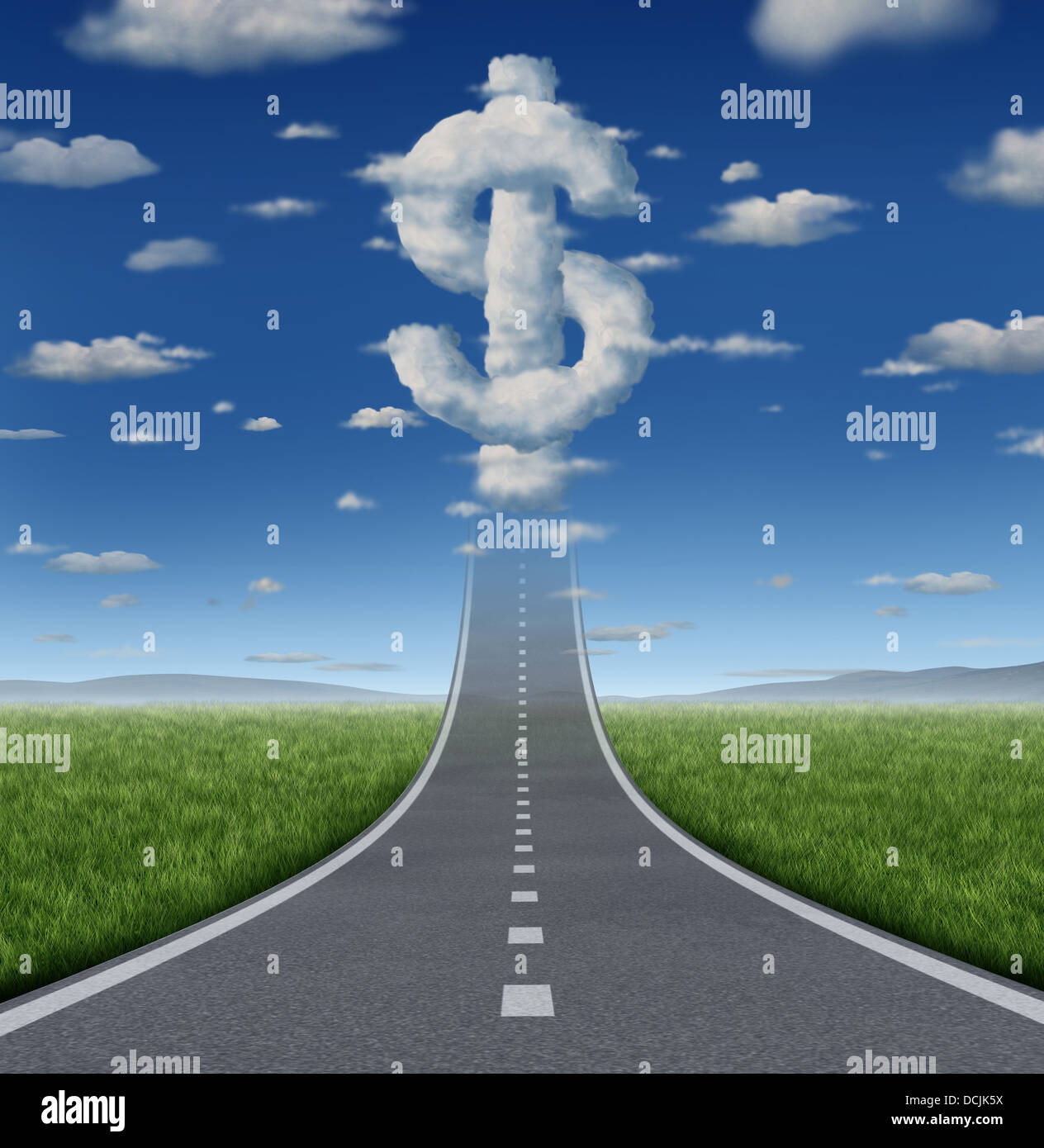 Fortune road business concept and financial freedom symbol with a ...