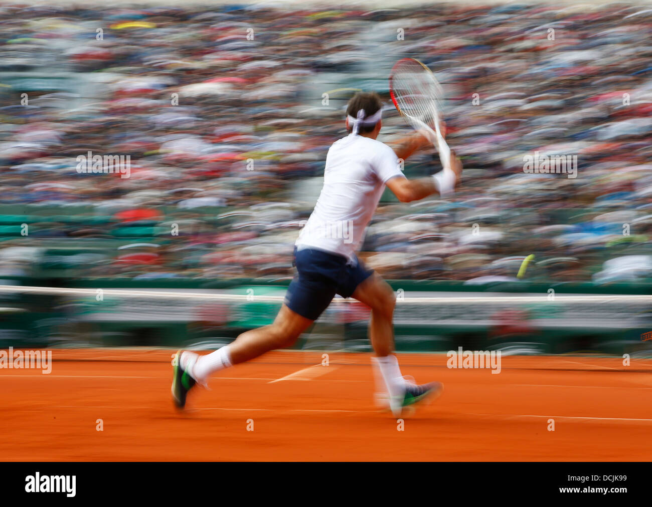 Roger Federer (SUI) in action at the French Open 2013 Stock Photo - Alamy