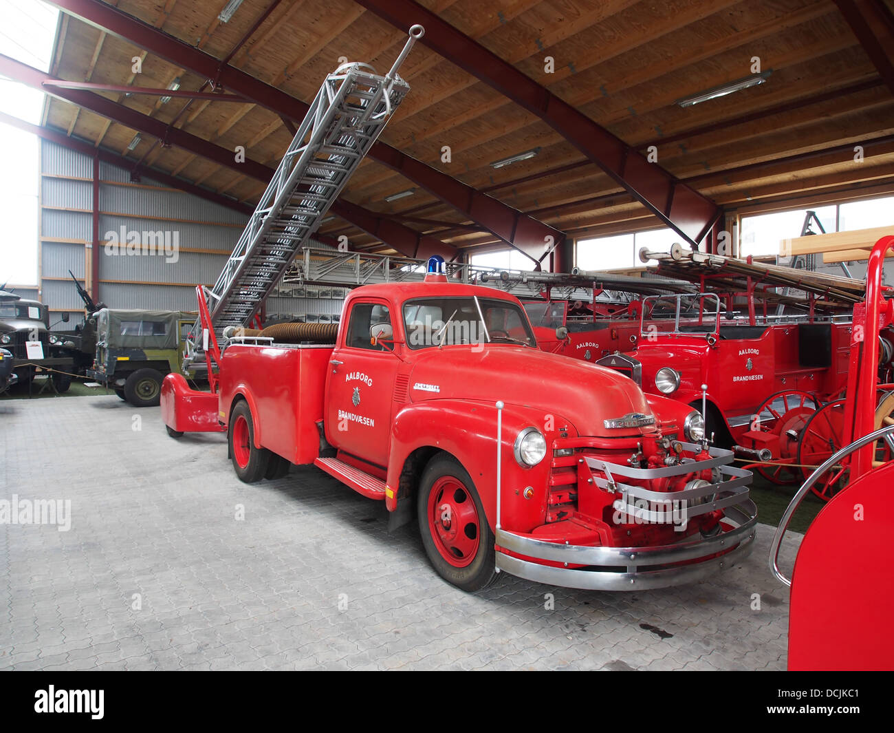 Chevrolet fire engine Aalborg Brandvaesen with 1957 Magirus ladder in ...
