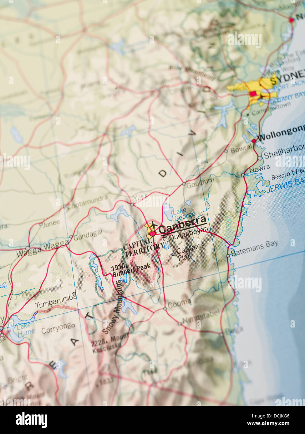 Map image canberra hi-res stock photography and images - Alamy