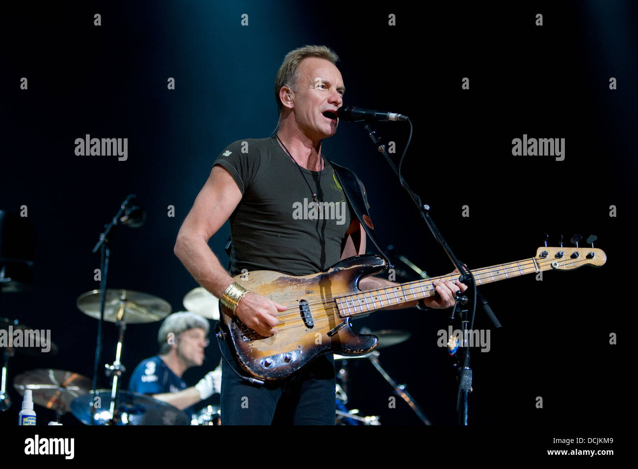 Lead vocalist and bassist Sting (Gordon Sumner) of The Police performs ...