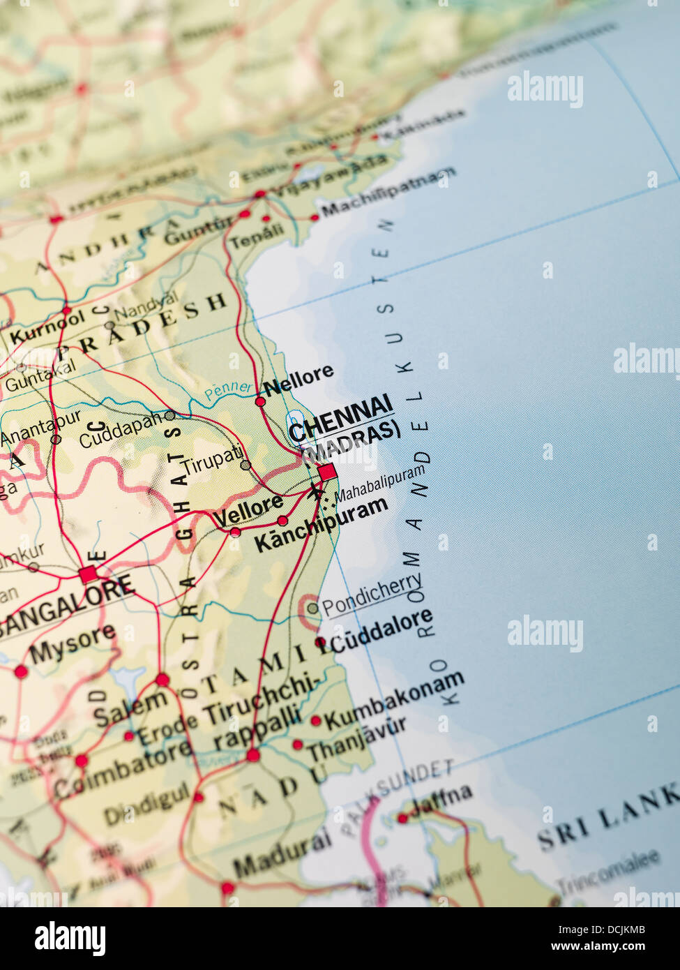 Chennai map hi-res stock photography and images - Alamy