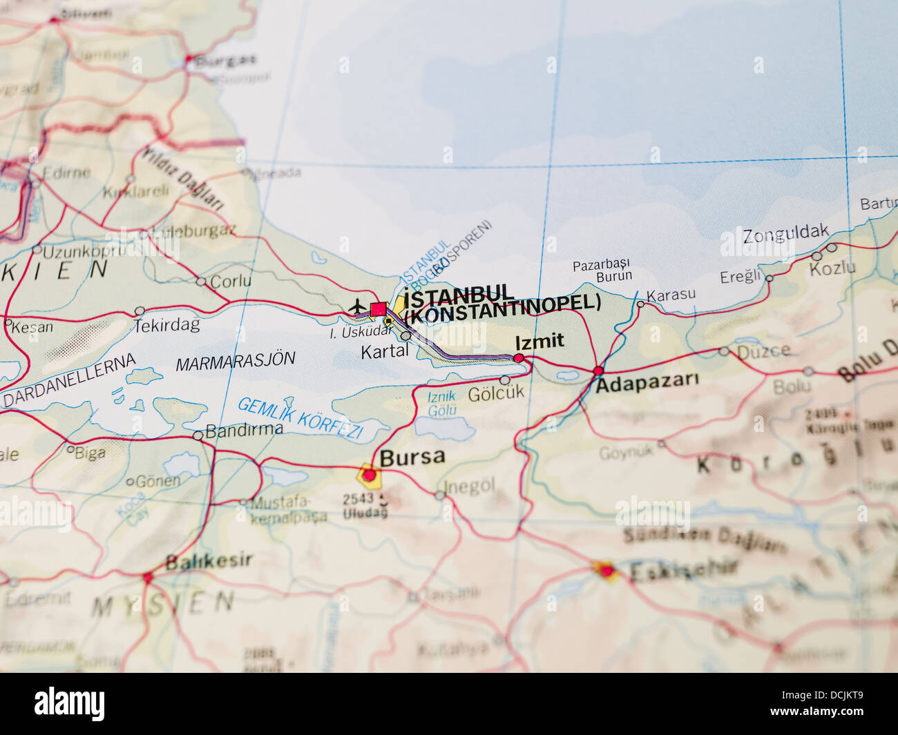 Close up istanbul turkey map hi-res stock photography and images - Alamy