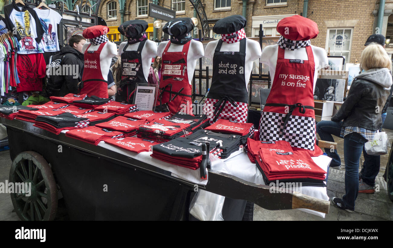 aprons for sale, camden market, London Stock Photo - Alamy
