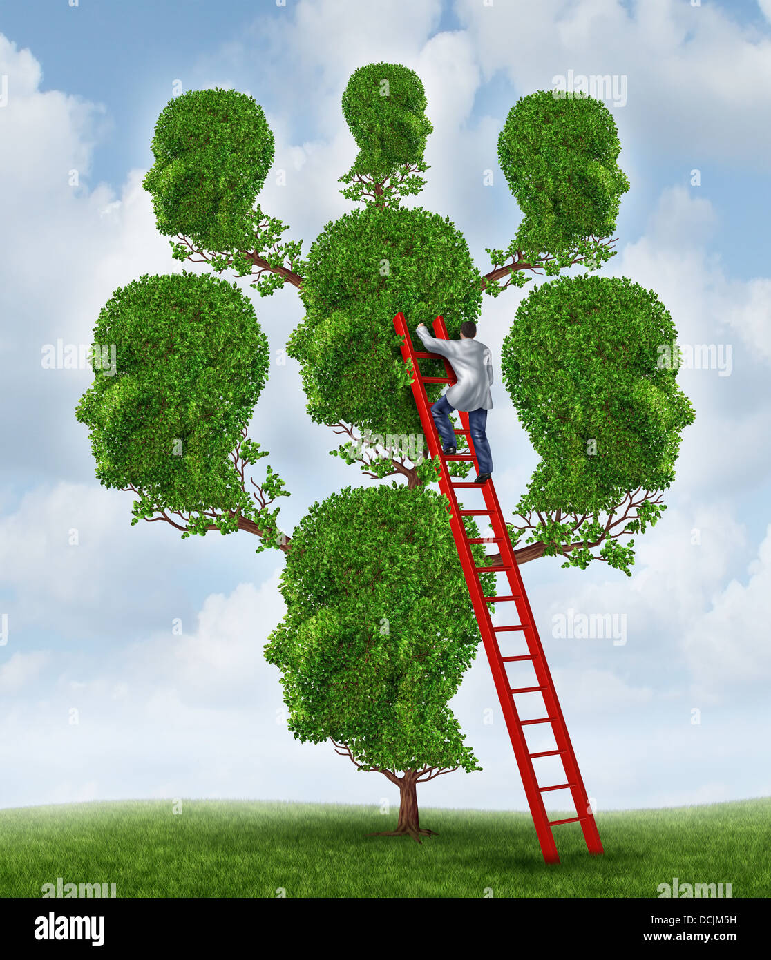 Family therapy and group health care concept with a tree shaped as a ...