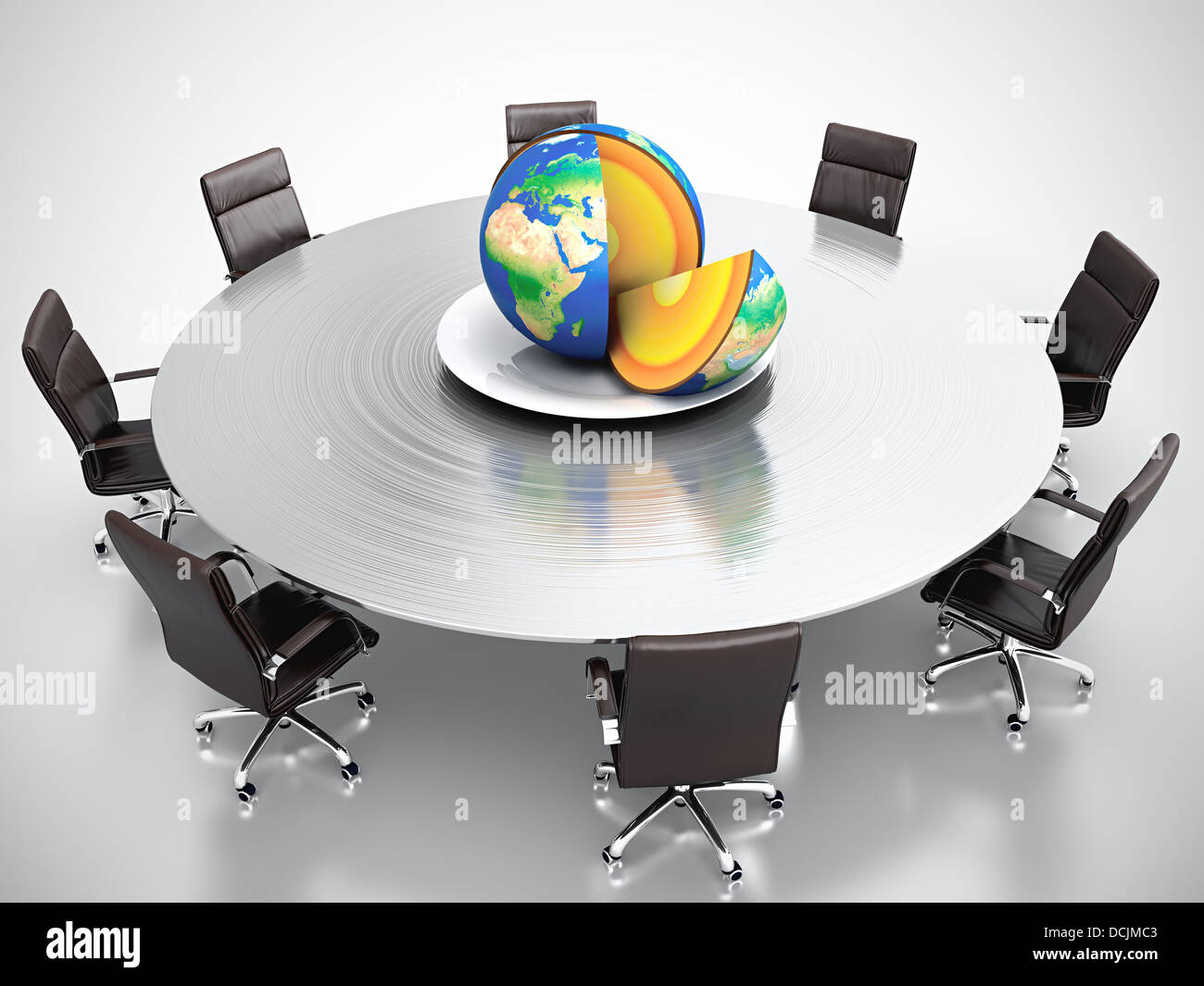 Round meeting table world map hi-res stock photography and images - Alamy