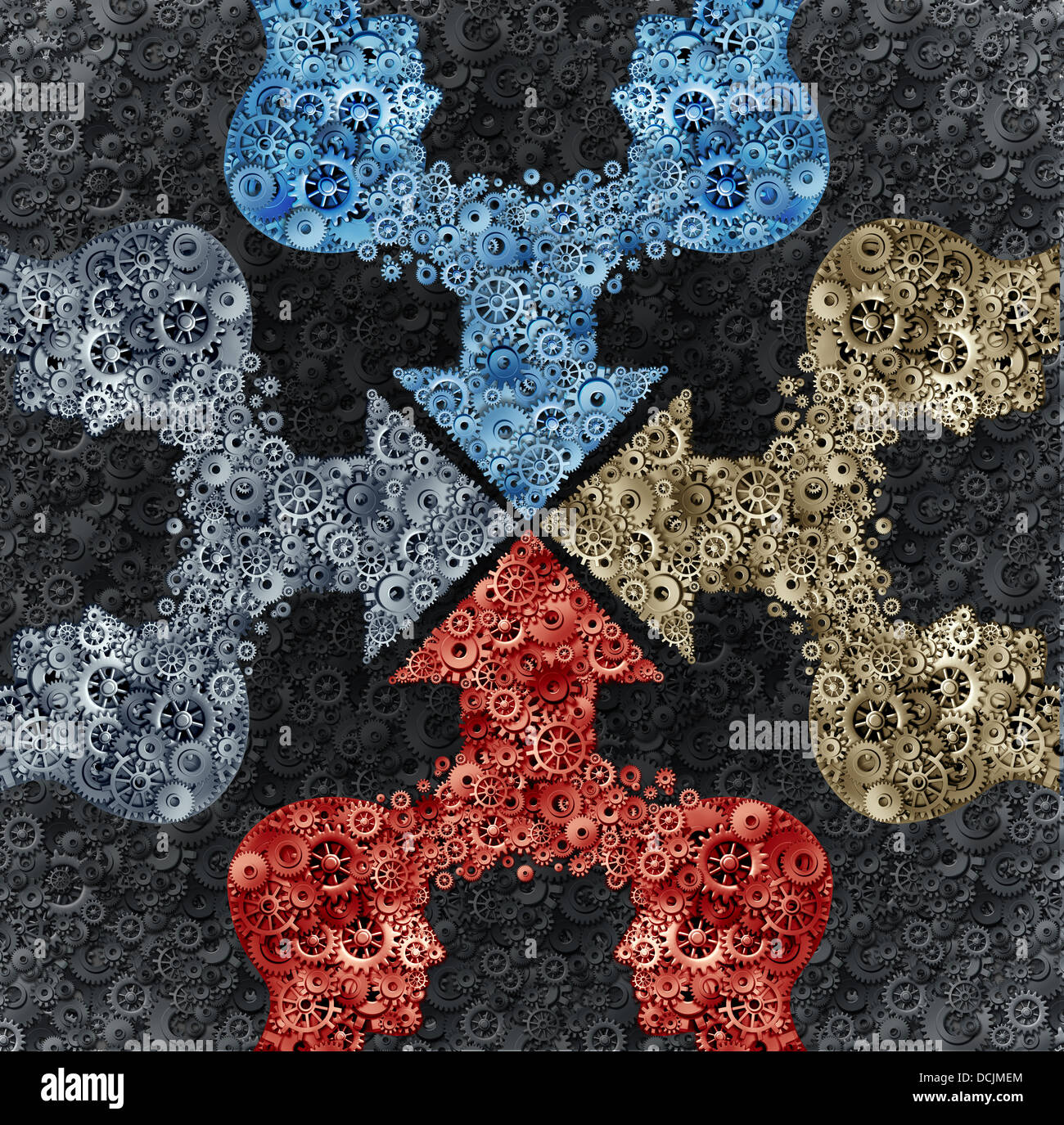 Industrial partnerships business concept with a group of connected ...