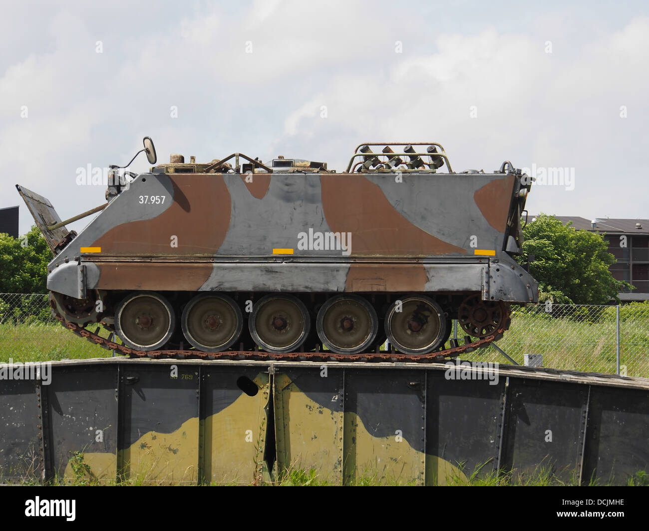 M113 on bridge in Aalborg Forsvars- og Garnisonsmuseum Stock Photo - Alamy