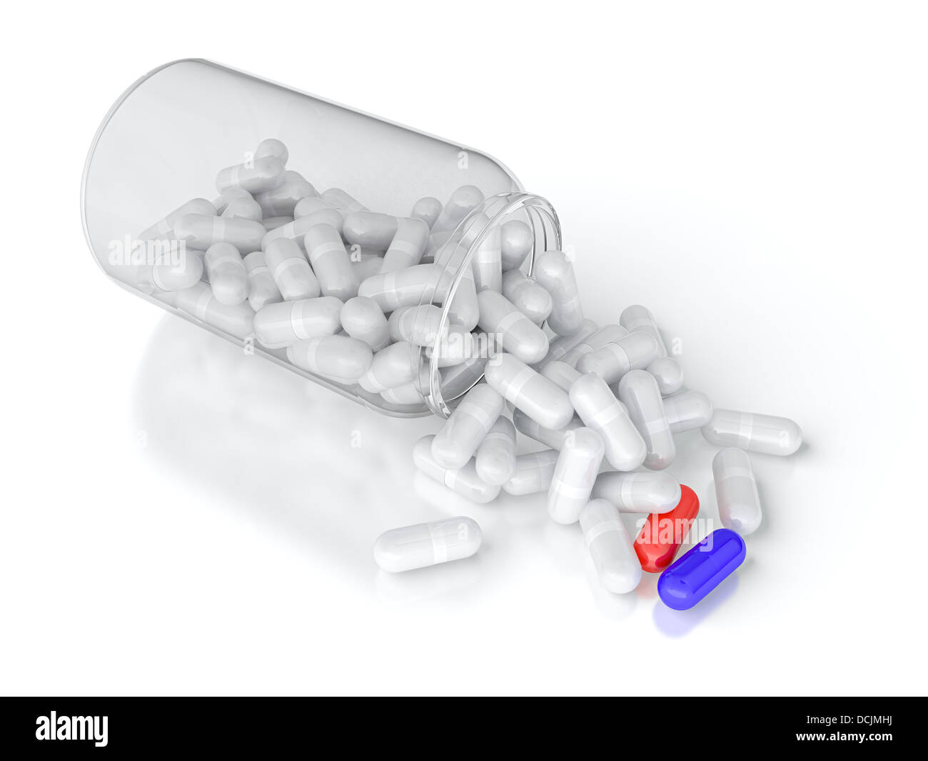 Row of pills on white Cut Out Stock Images & Pictures - Alamy