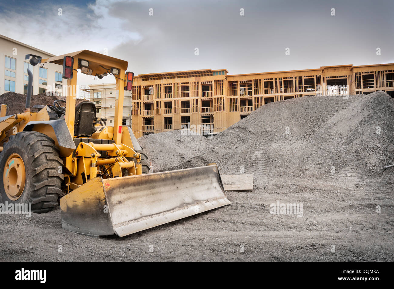 Construction site with bulldozer industrial machinery Stock Photo - Alamy
