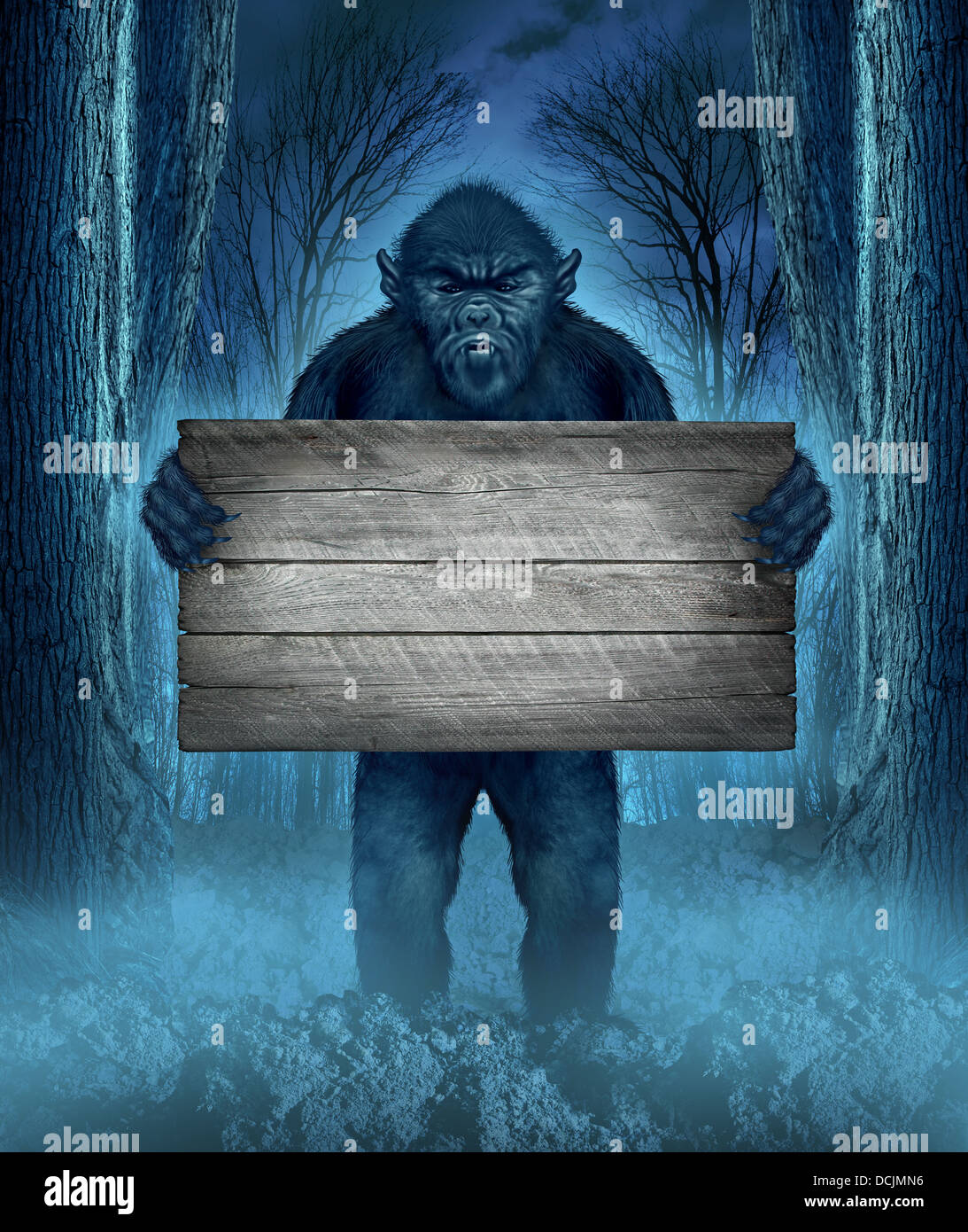 Monster holding rustic blank old hi-res stock photography and images ...