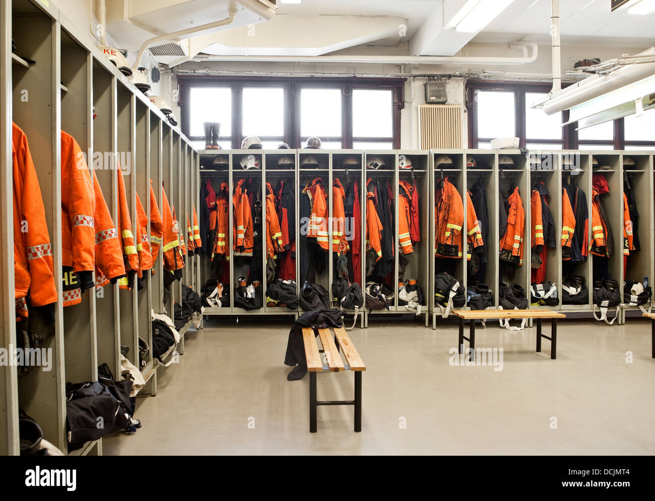 Firefighter locker room hi-res stock photography and images - Alamy