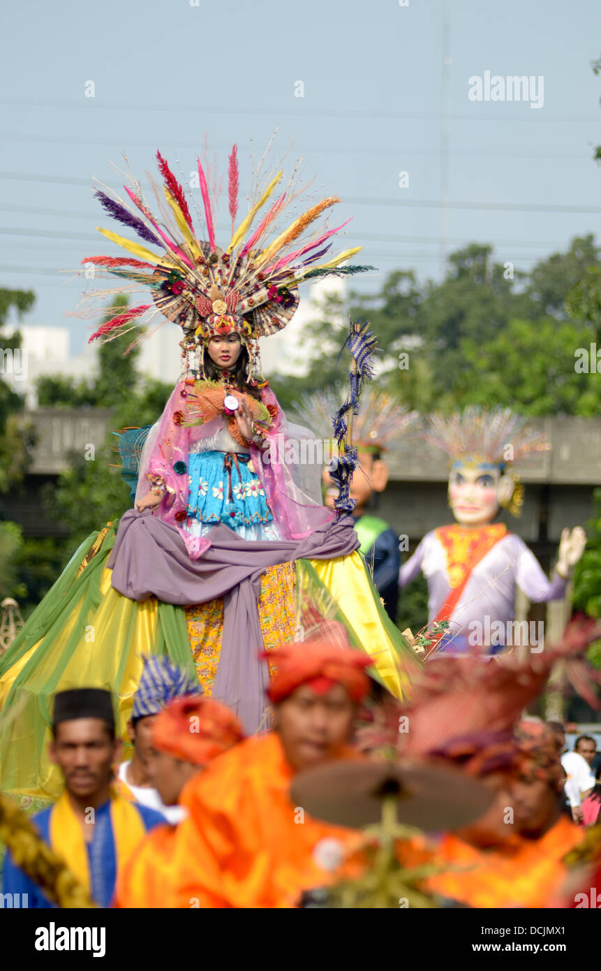 Culture Carnival parade in Jakarta celebrated Indonesia independent day ...