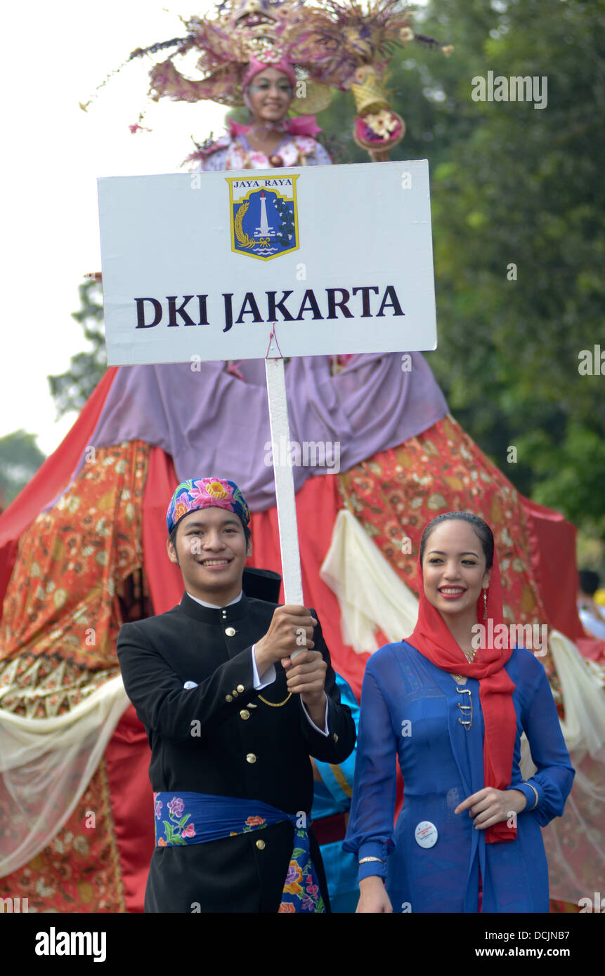 Culture Carnival parade in Jakarta celebrated Indonesia independent day ...