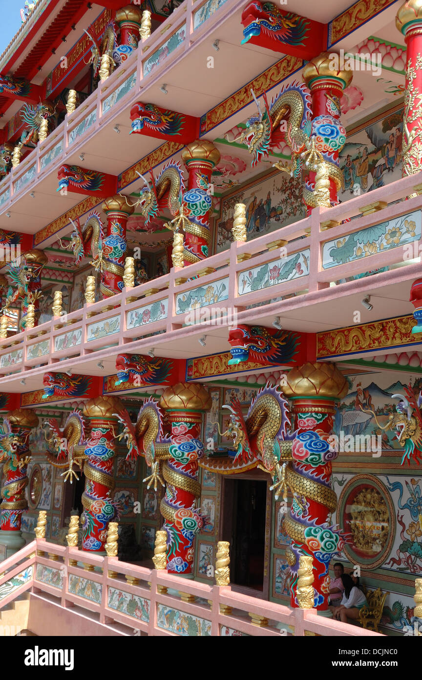 Balconies or galleries at Ang Sila Chinese Temple or Wihan Thep Sathit ...