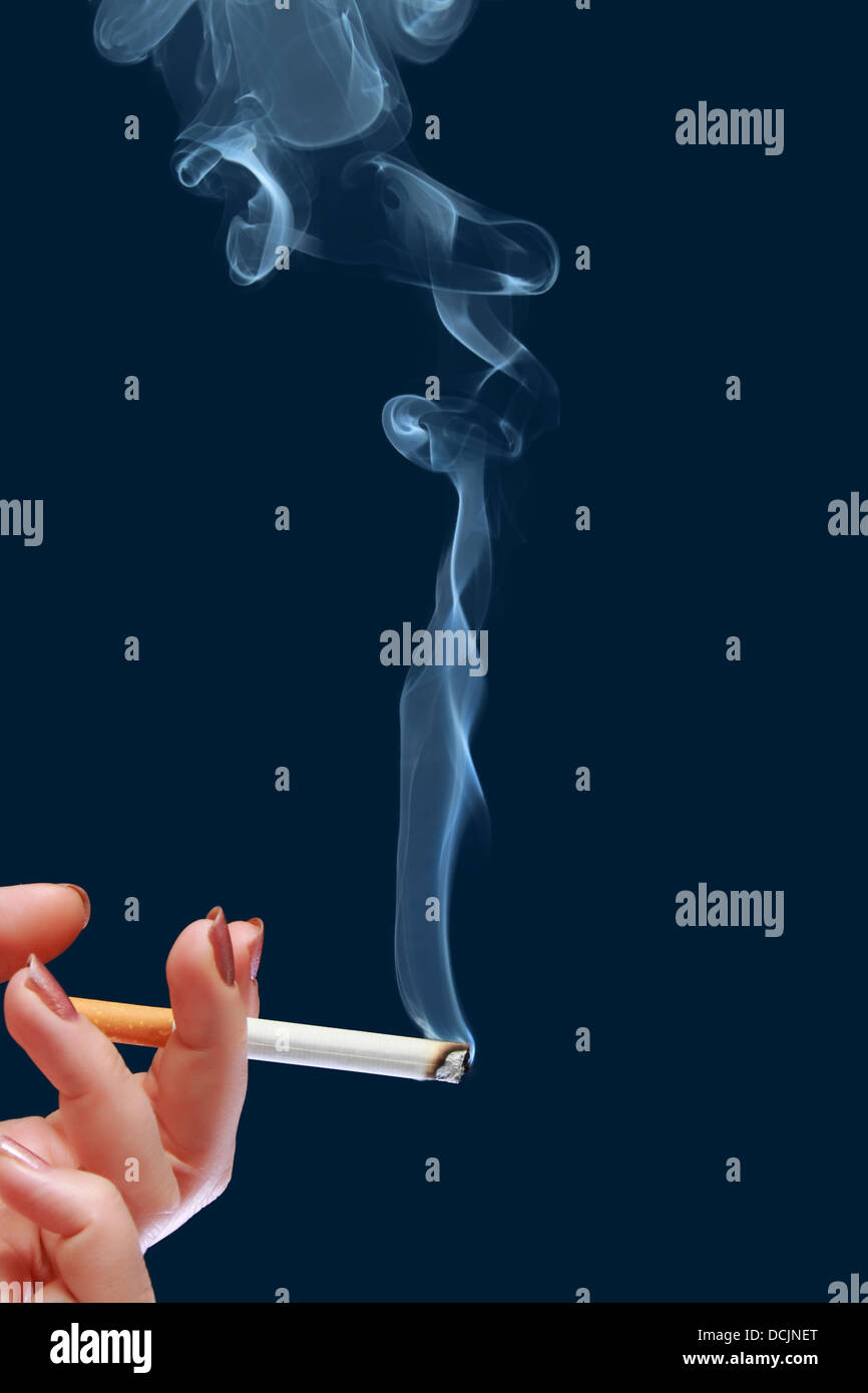 Woman Holding Cigarette On Fingers High Resolution Stock Photography ...