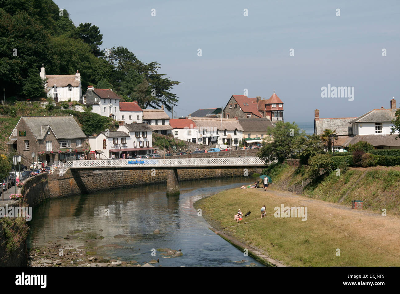 Lyn River and town Lynmouth Devon England UK Stock Photo - Alamy