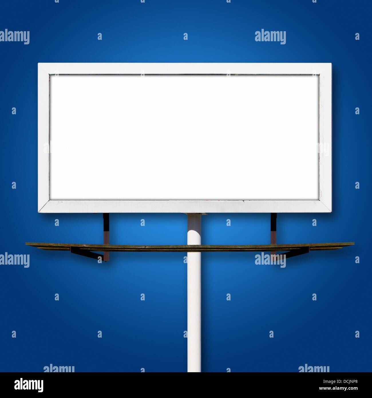 Blank Billboard Advertising Sign on Blue Background Stock Photo - Alamy