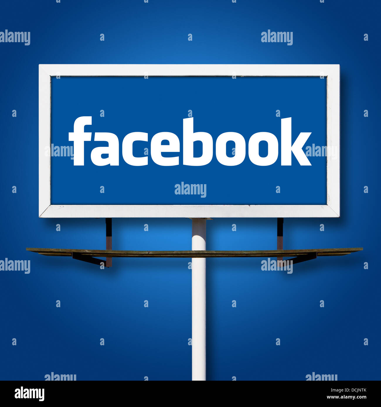 Facebook Billboard Advertising Sign on Blue Background Stock Photo - Alamy