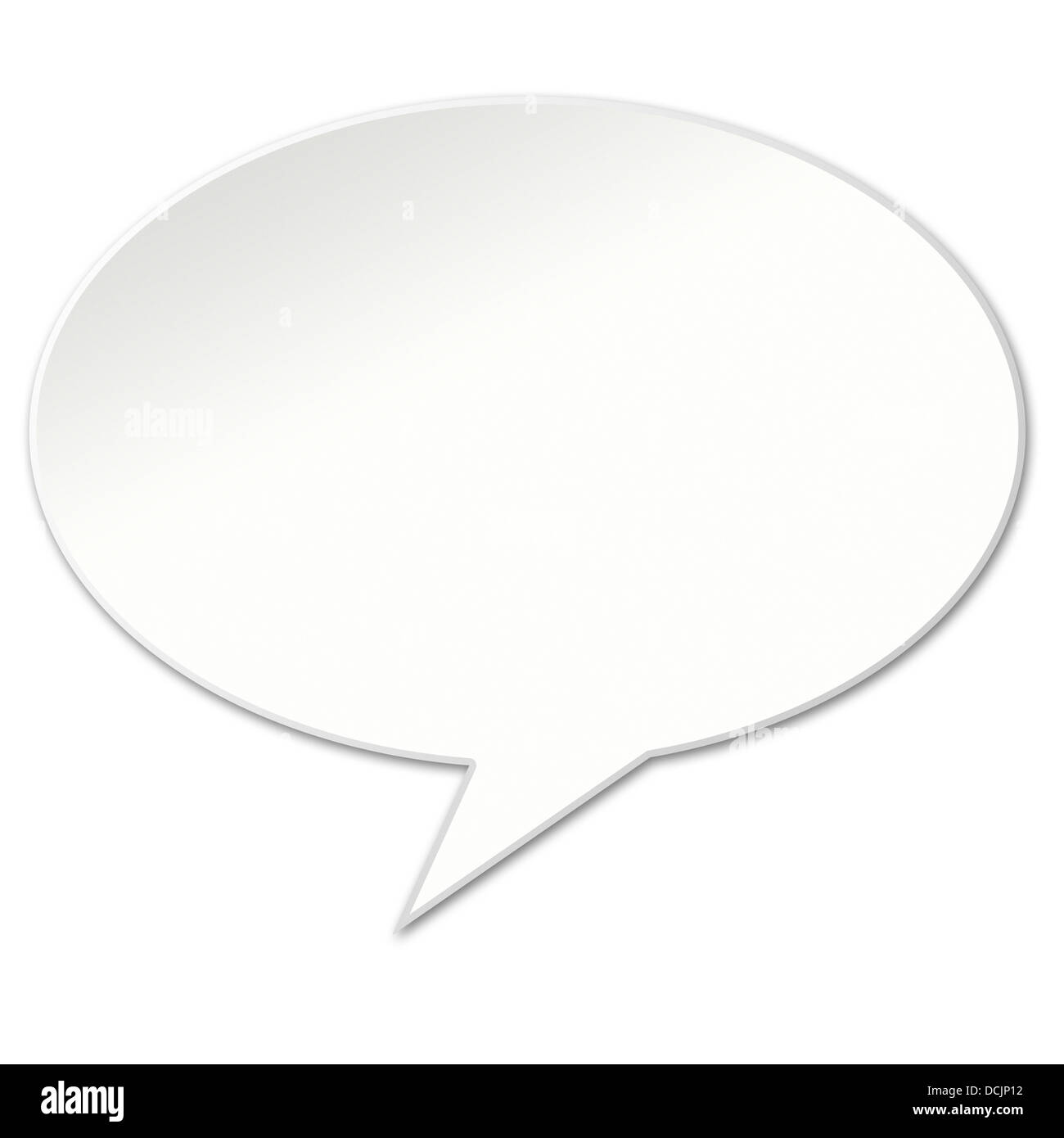 Plain white chat bubble isolated on white background Stock Photo - Alamy