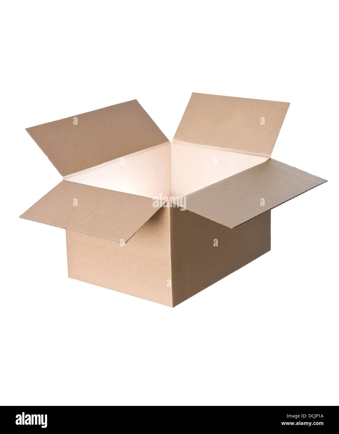 Open cardboard box with light in it Stock Photo - Alamy